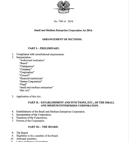 Legislation - SME Corporation